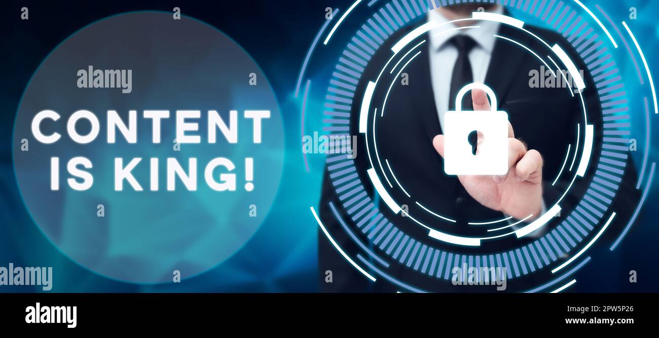 Inspiration showing sign Content Is King, Conceptual photo Marketing ...