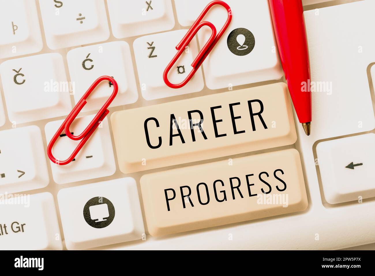Hand writing sign Career Progress, Word Written on positions an ...