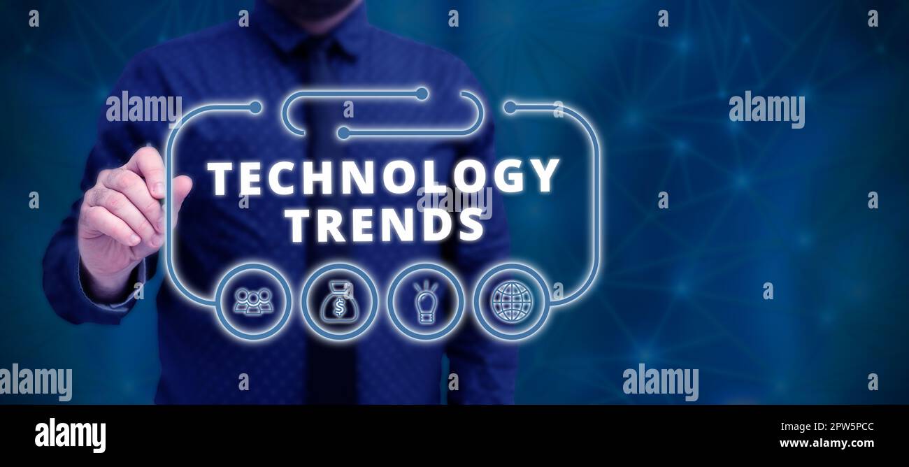 Conceptual display Technology Trends, Word Written on Trending Modern ...