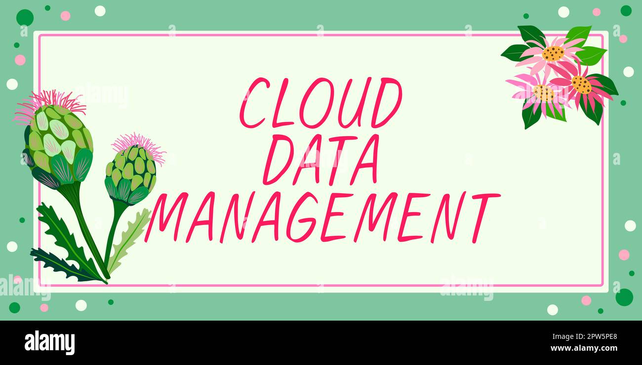 Text caption presenting Cloud Data Management, Business showcase A ... Text caption presenting Cloud Data Management, Business showcase A ...