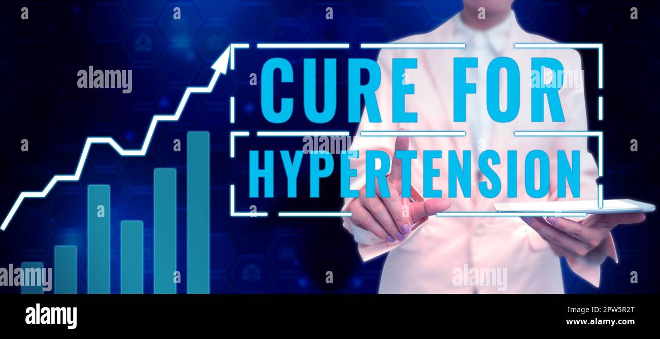Text sign showing Cure For Hypertension, Conceptual photo Getting ...