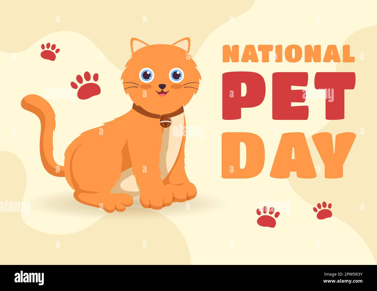 National Pet Day on April 11 Illustration with Cute Pets of Cats and ...