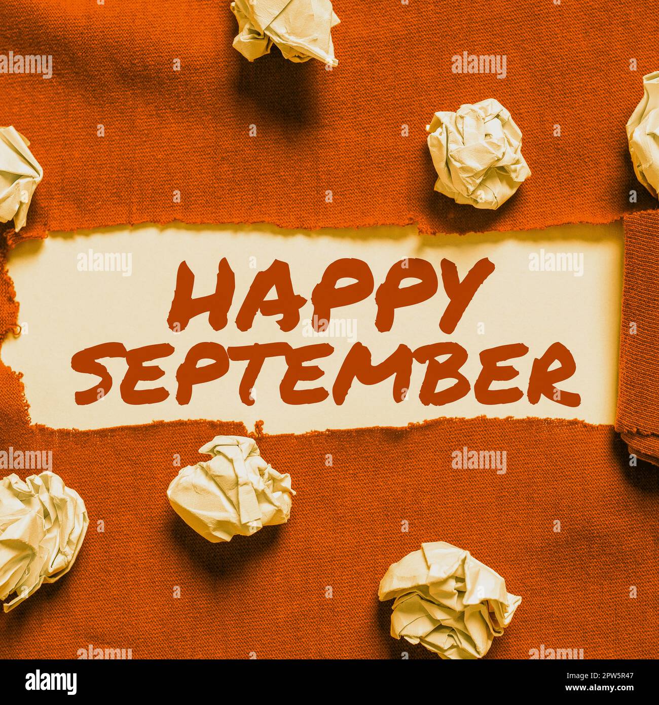 Text sign showing Happy September, Word Written on welcoming the joy ...