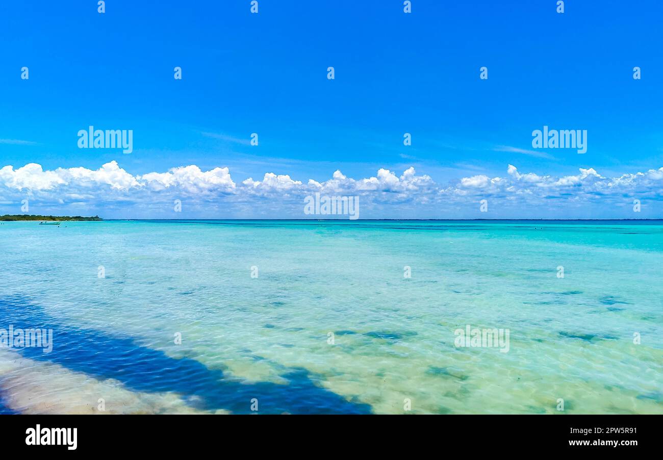 Panorama landscape view on beautiful Holbox island Punta Coco lagoon ...