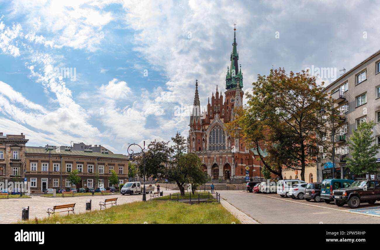 A picture of the St. Joseph's Church and the Podgórze main square Stock ...