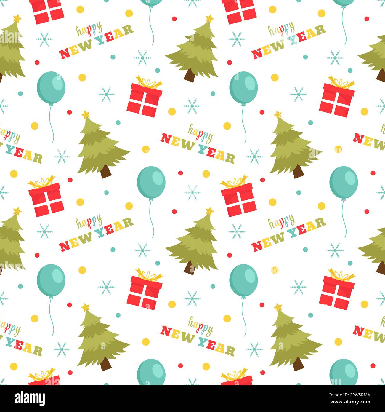 Happy New Year 2023 Seamless Pattern Design with Decoration in Template ...