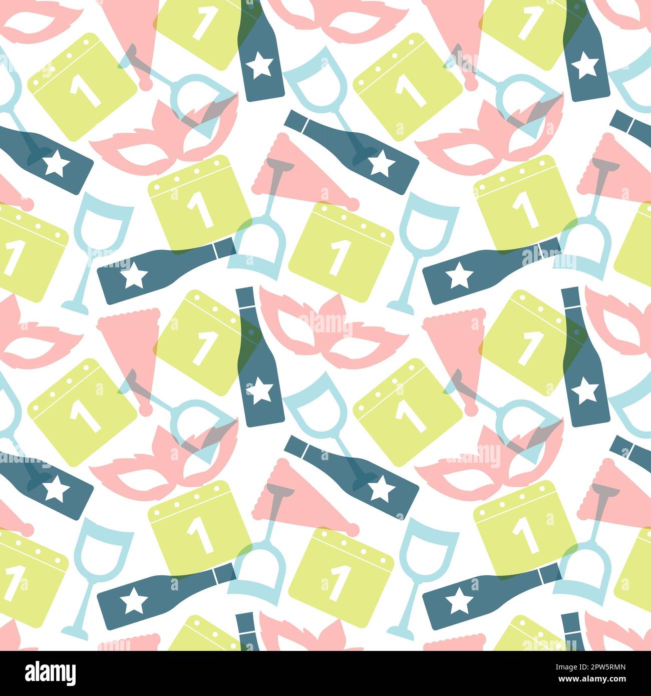 Happy New Year 2023 Seamless Pattern Design with Decoration in Template ...