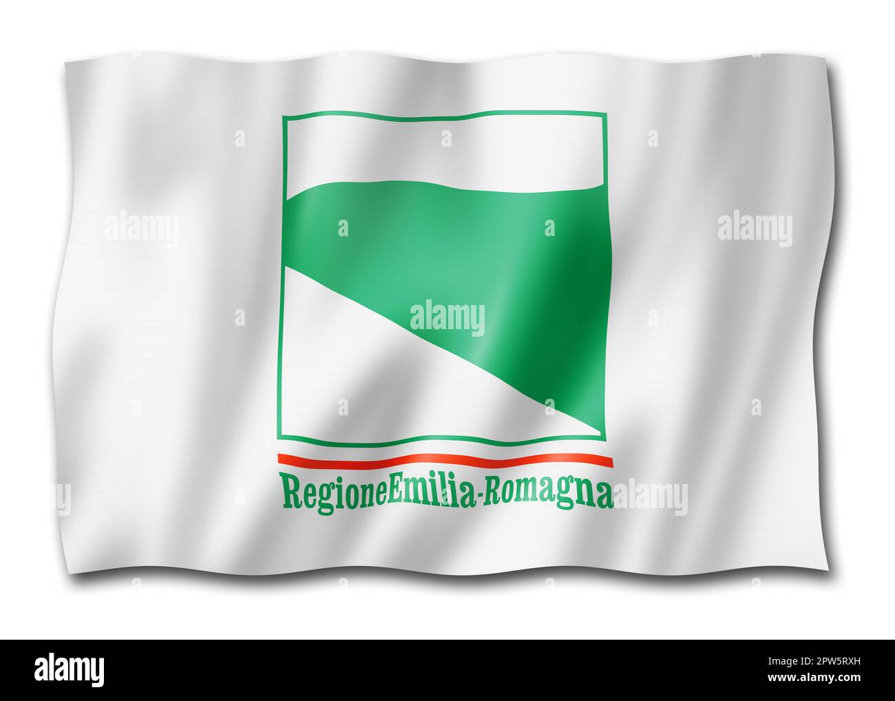 Emilia Romagna region flag, Italy waving banner collection. 3D ...