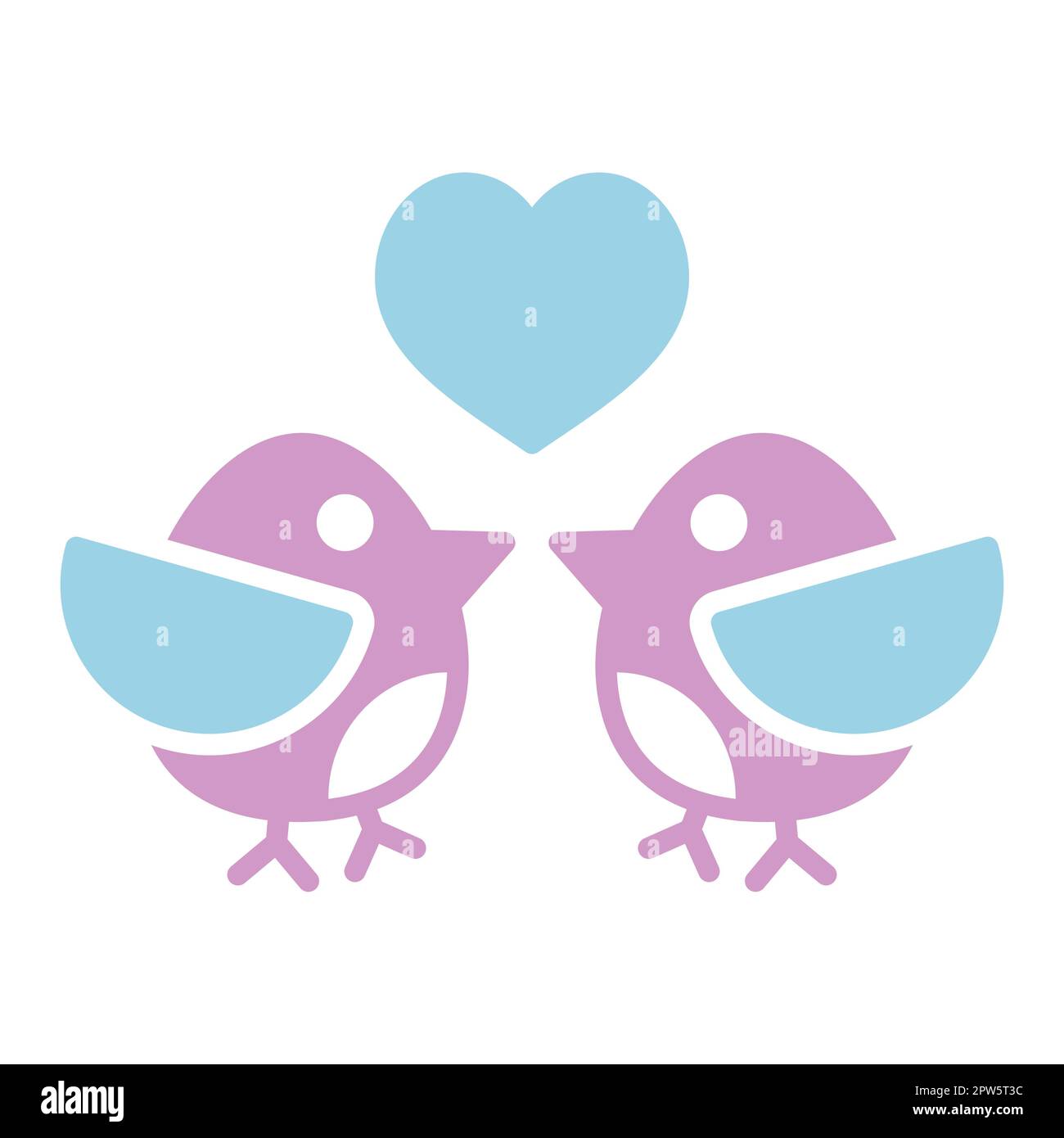 Birds in love illustration Cut Out Stock Images & Pictures - Alamy