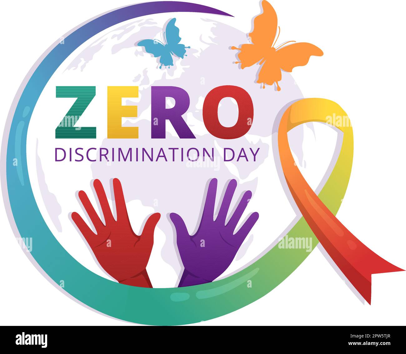 Zero Discrimination Day Illustration with Different People and ...