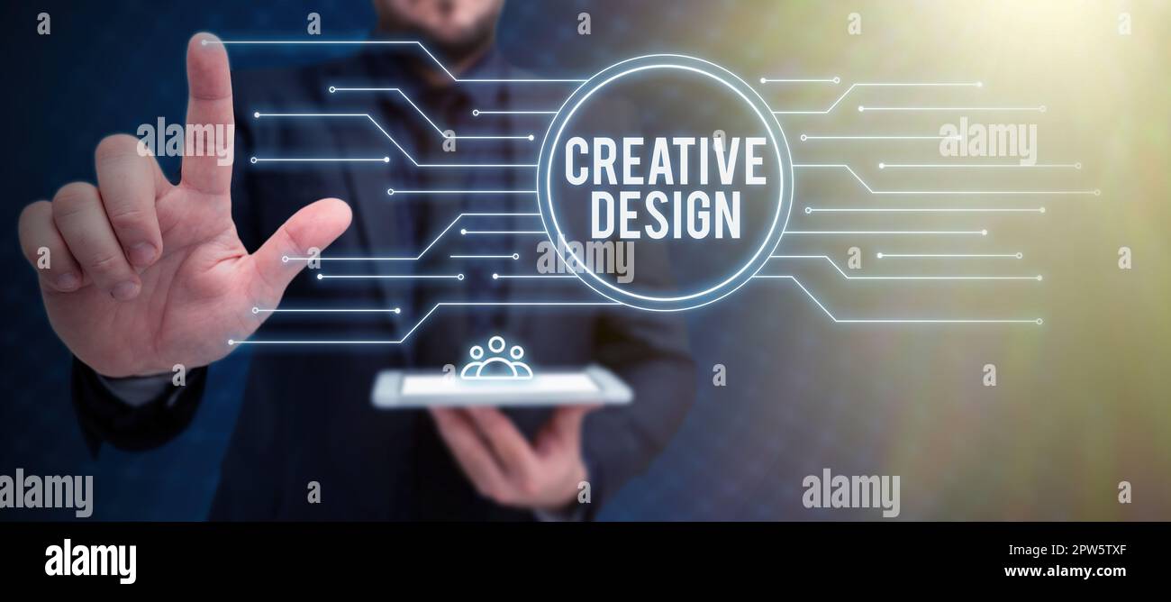 Handwriting text Creative Design, Business showcase subset of visual ...