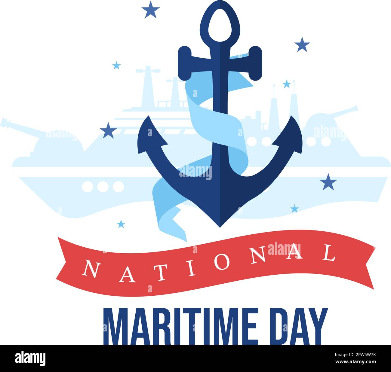 World Maritime Day Illustration with Sea and Ship for Web Banner or ...