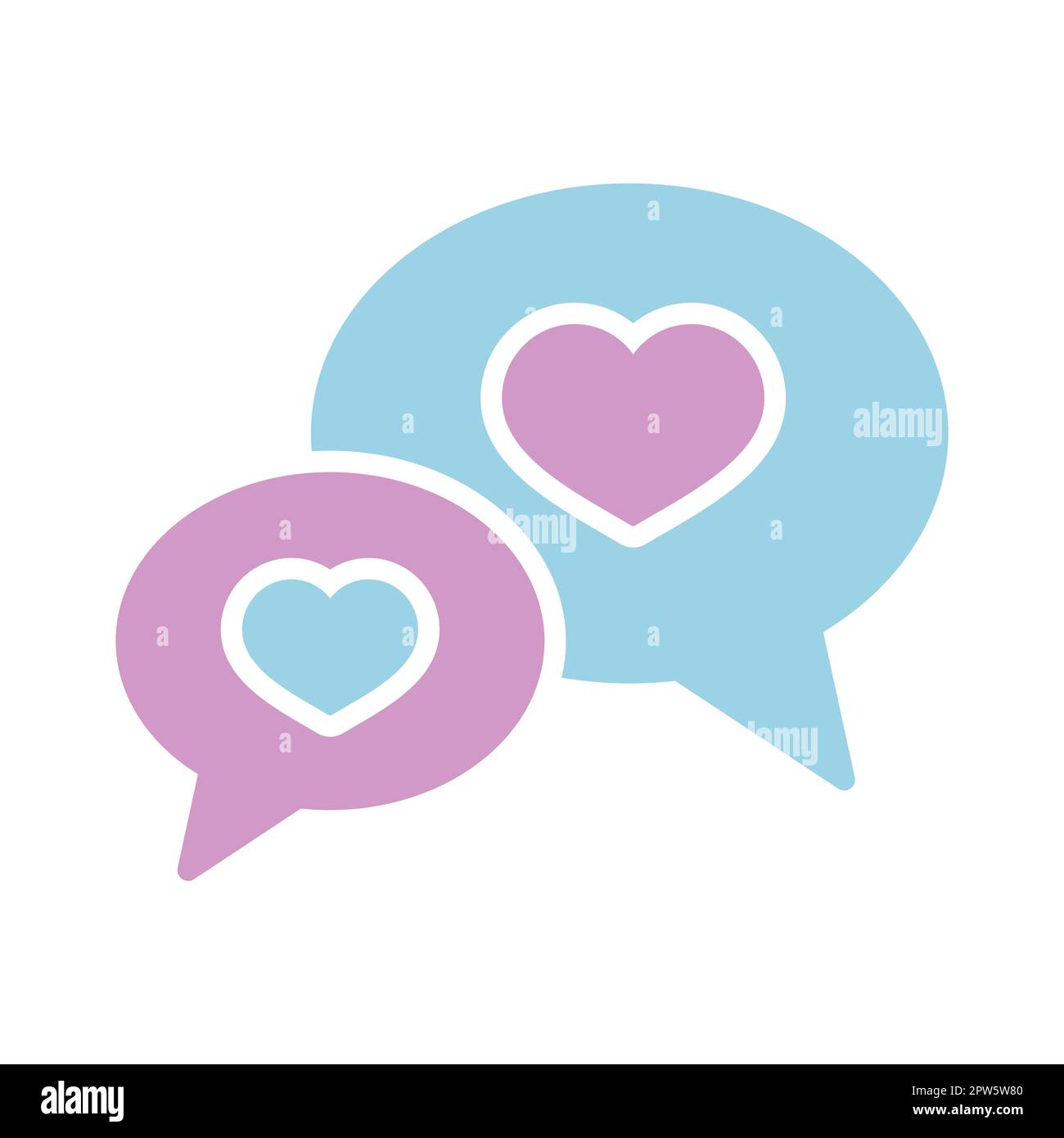 Speech bubbles heart icon. Happy Valentines Day Stock Vector Image ...