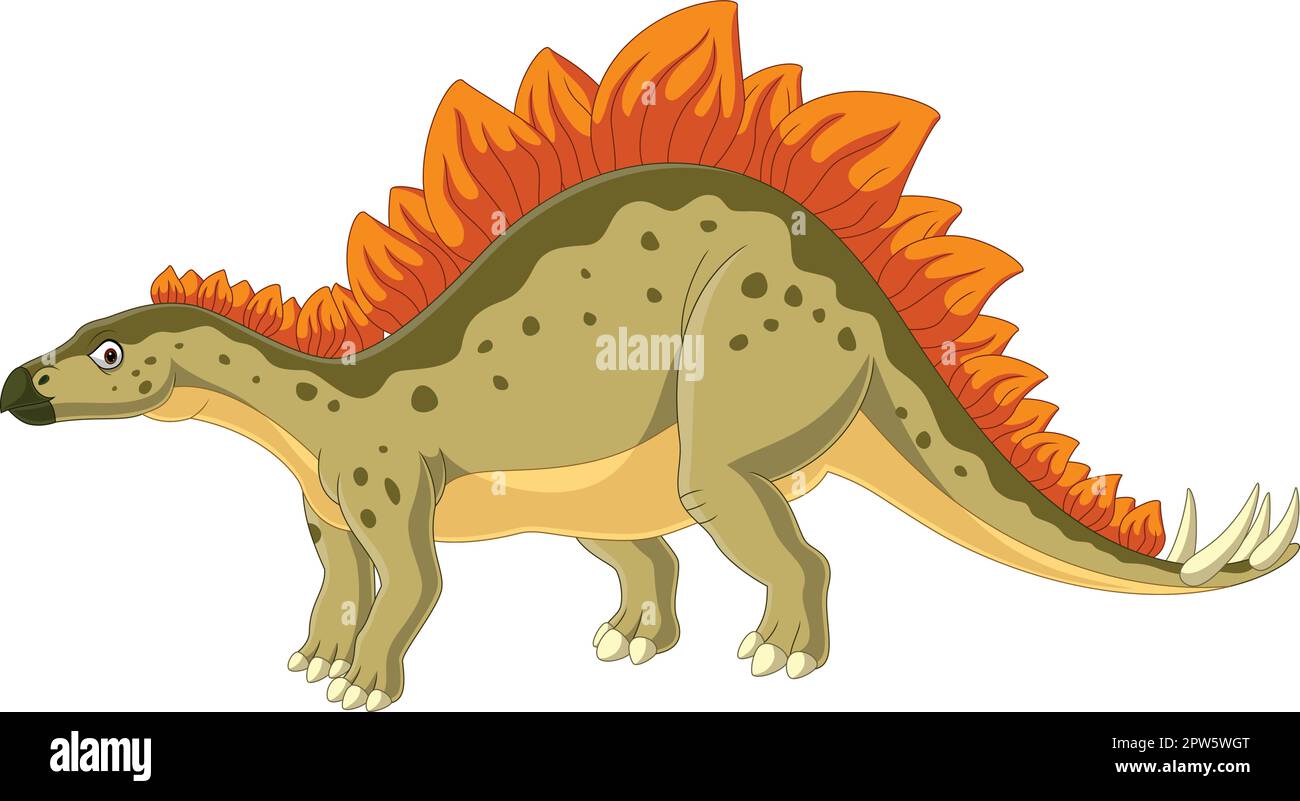 Cartoon stegosaurus on white background Stock Vector Image & Art - Alamy