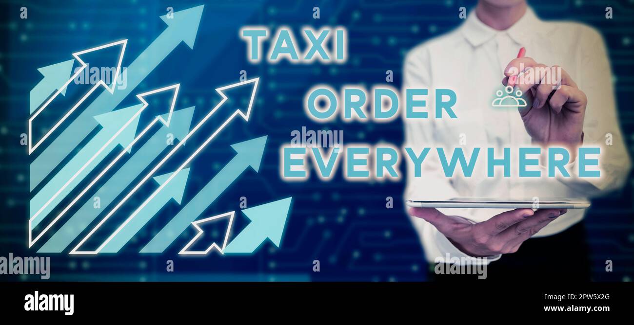 Text showing inspiration Taxi Order Everywhere, Business showcase hired ...