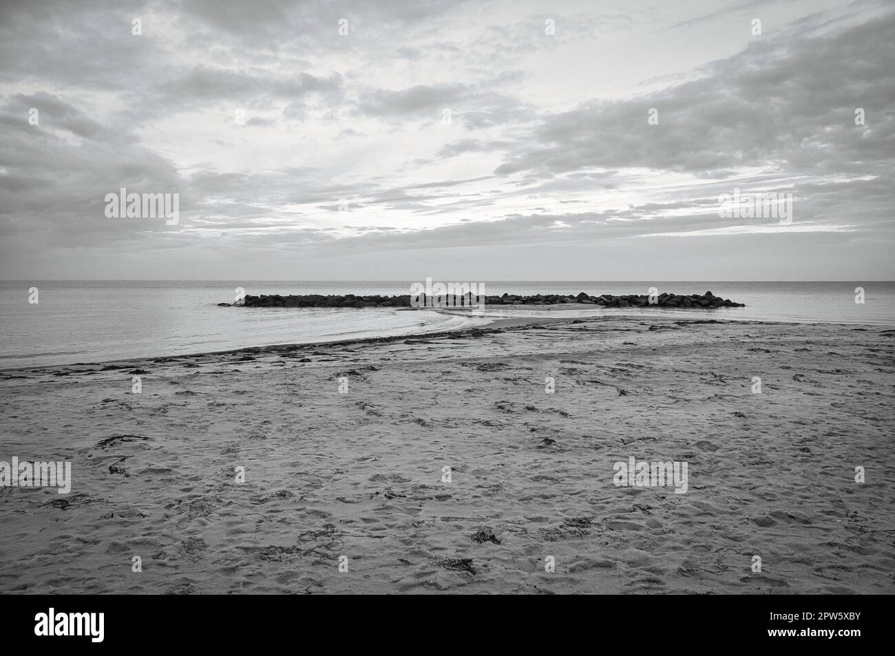 Hundested, Denmark on the cliff overlooking the sea. Baltic Sea coast ...