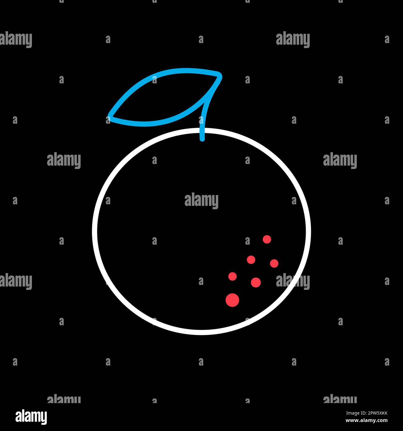 Orange vector on black background icon. Graph symbol for food and ...