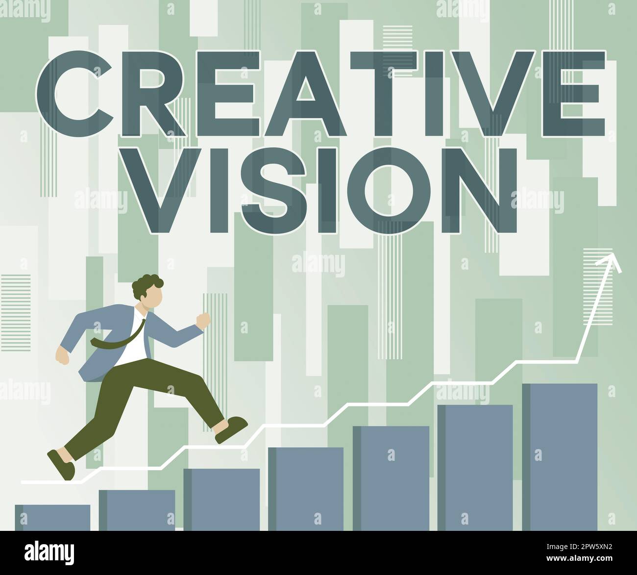 Sign displaying Creative Vision, Business overview process of ...