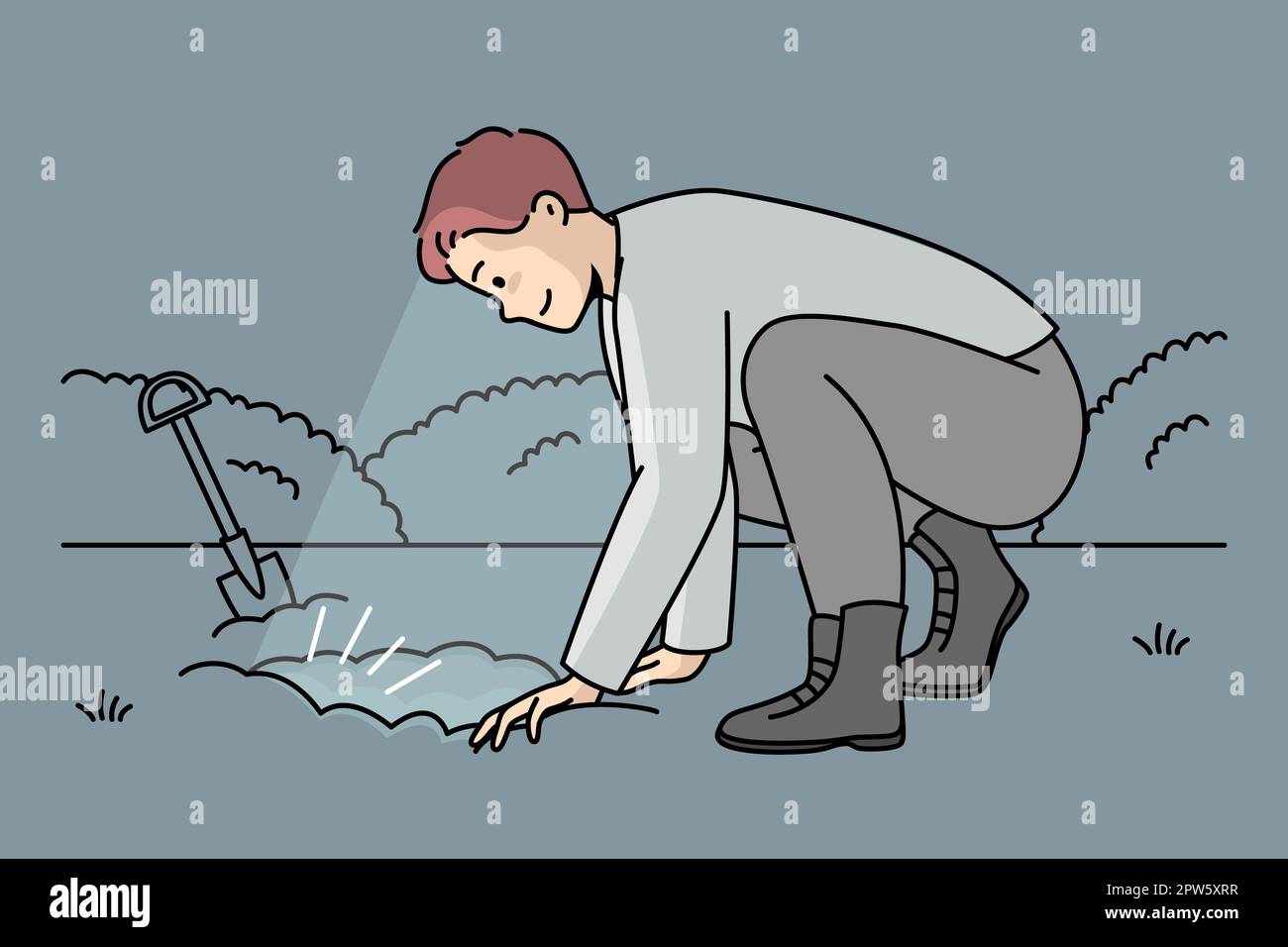 Man dug hole in garden to find buried treasure at night. Lucky guy with ...