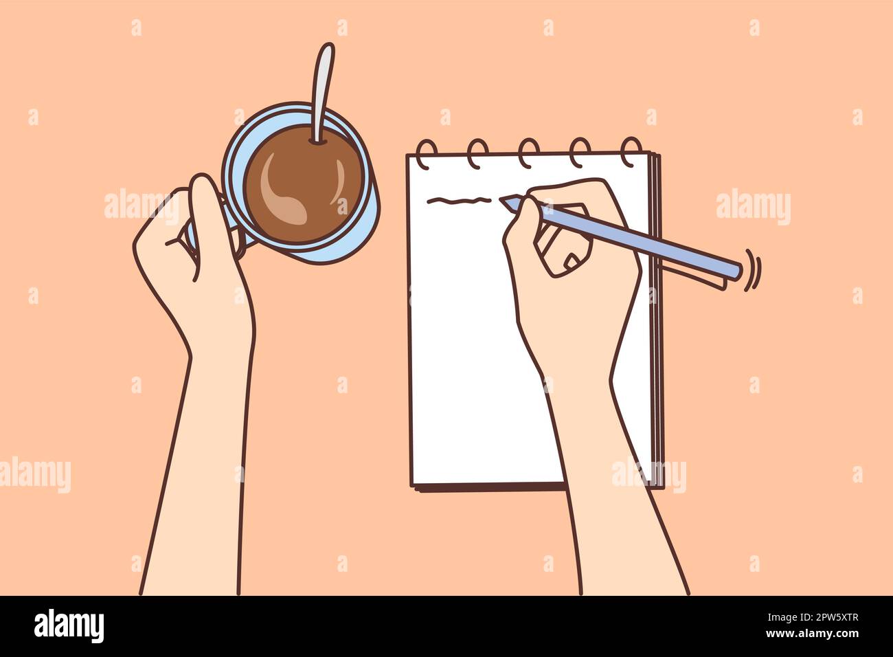 Man writing list pen Stock Vector Images - Alamy