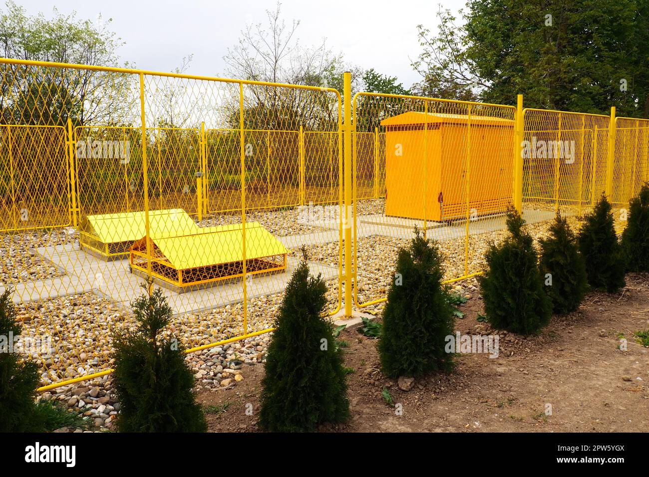 ground with tanks for liquefied gas. Modern gas installation with ...