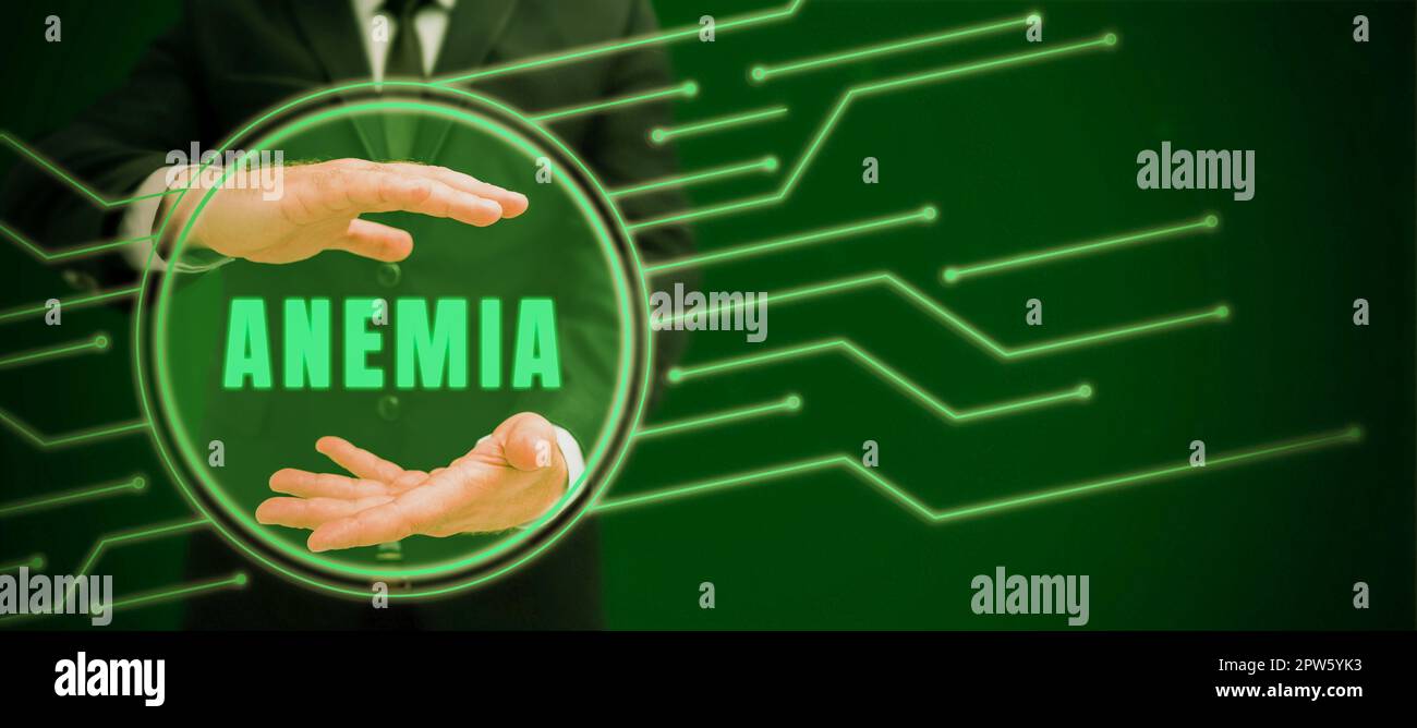 Text showing inspiration Anemia, Business overview condition where ...