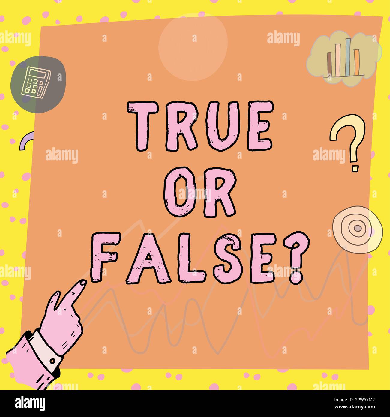 Text caption presenting True Or Falsequestion, Internet Concept series ...