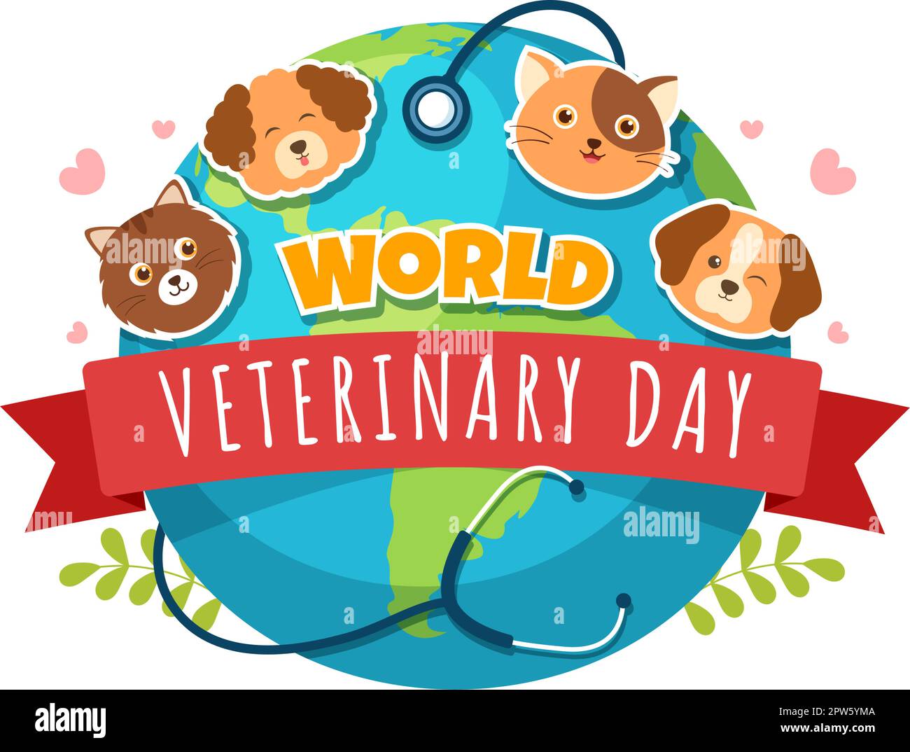 World Veterinary Day on April 29 Illustration with Doctor and Cute ...