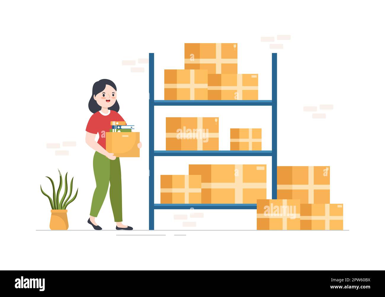 Self Storage of Cardboard Boxes Filled with Unused Items in Mini ...