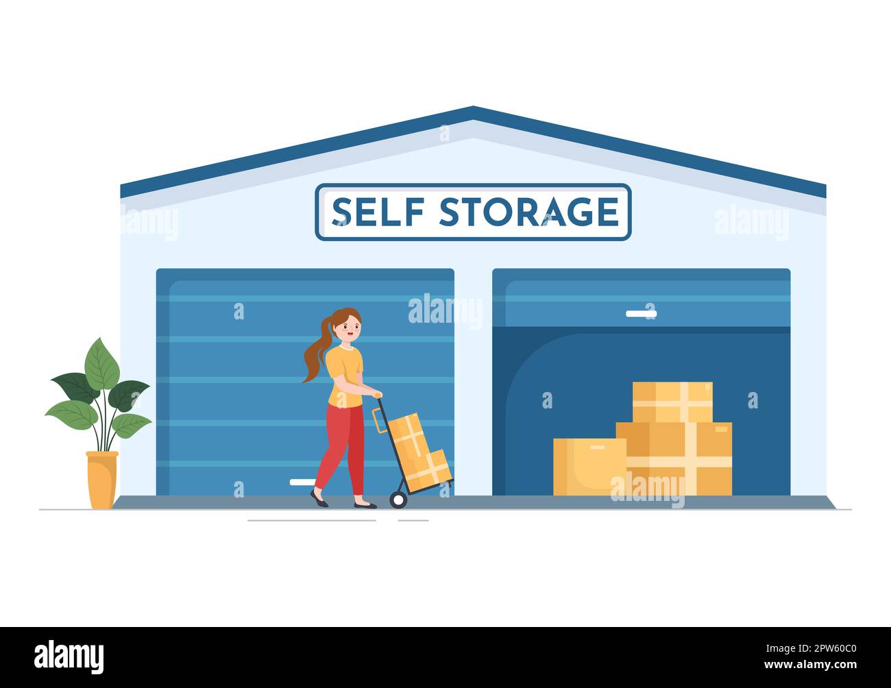 Self Storage of Cardboard Boxes Filled with Unused Items in Mini ...