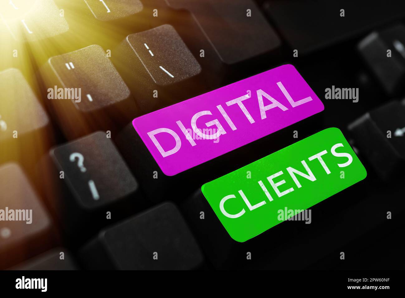 Sign displaying Digital Clients, Word for use digital channels to ... Sign displaying Digital Clients, Word for use digital channels to ...