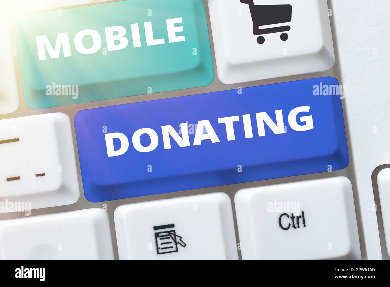 Text caption presenting Mobile Donating, Business overview to give something to a charity or any ...