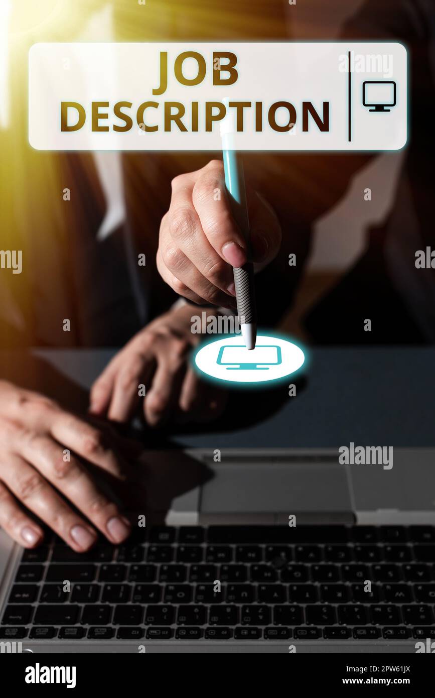 Writing displaying text Job Description, Conceptual photo A document ...
