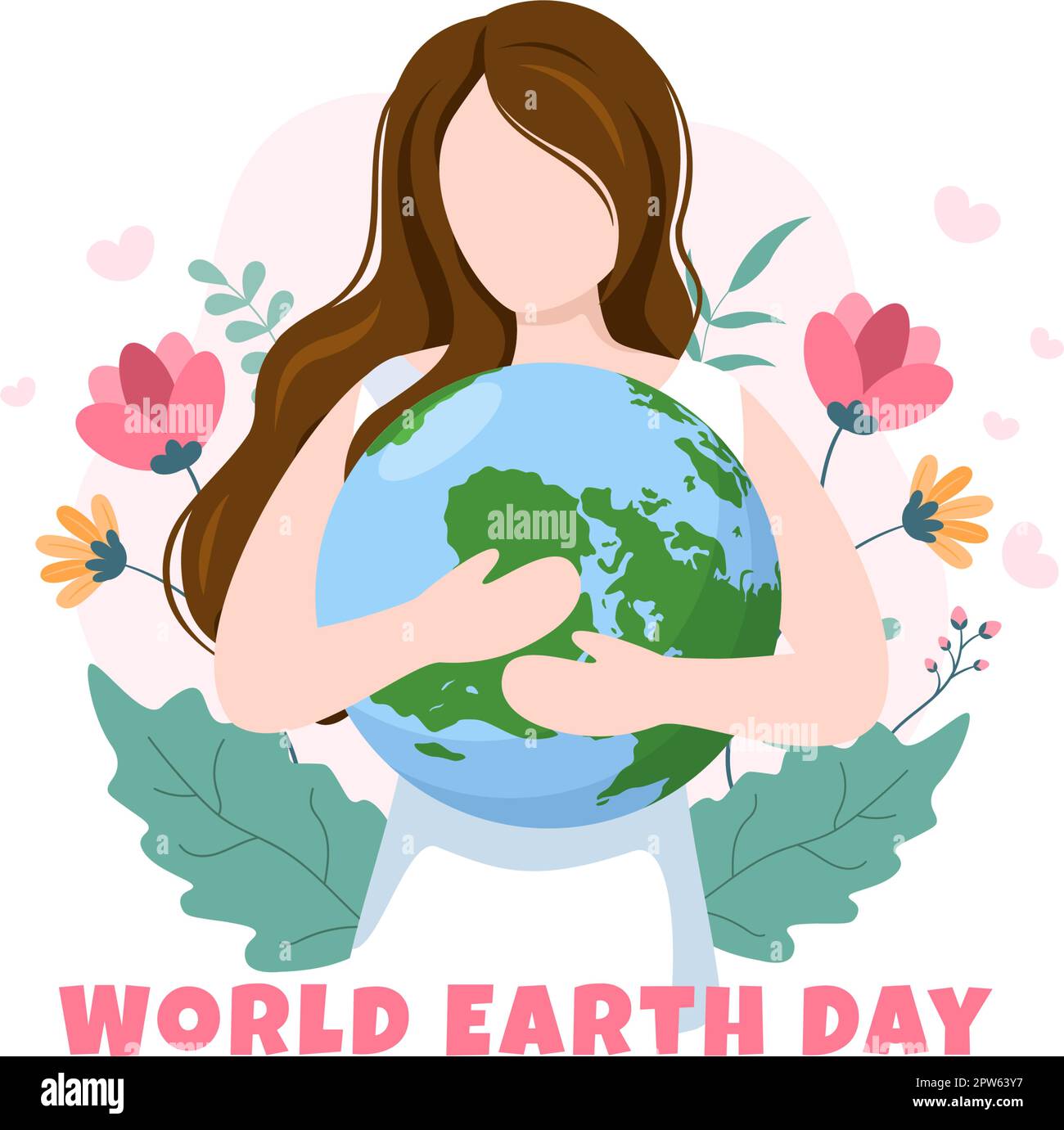 Happy Earth Day on April 22 Illustration with World Map Environment in ...