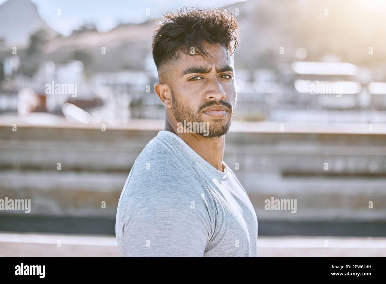 Fitness, wellness and healthy personal trainer portrait for workout ...