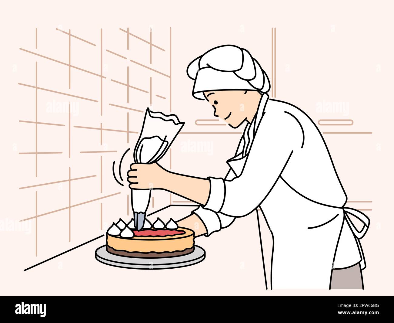 Cute female person making Stock Vector Images - Alamy