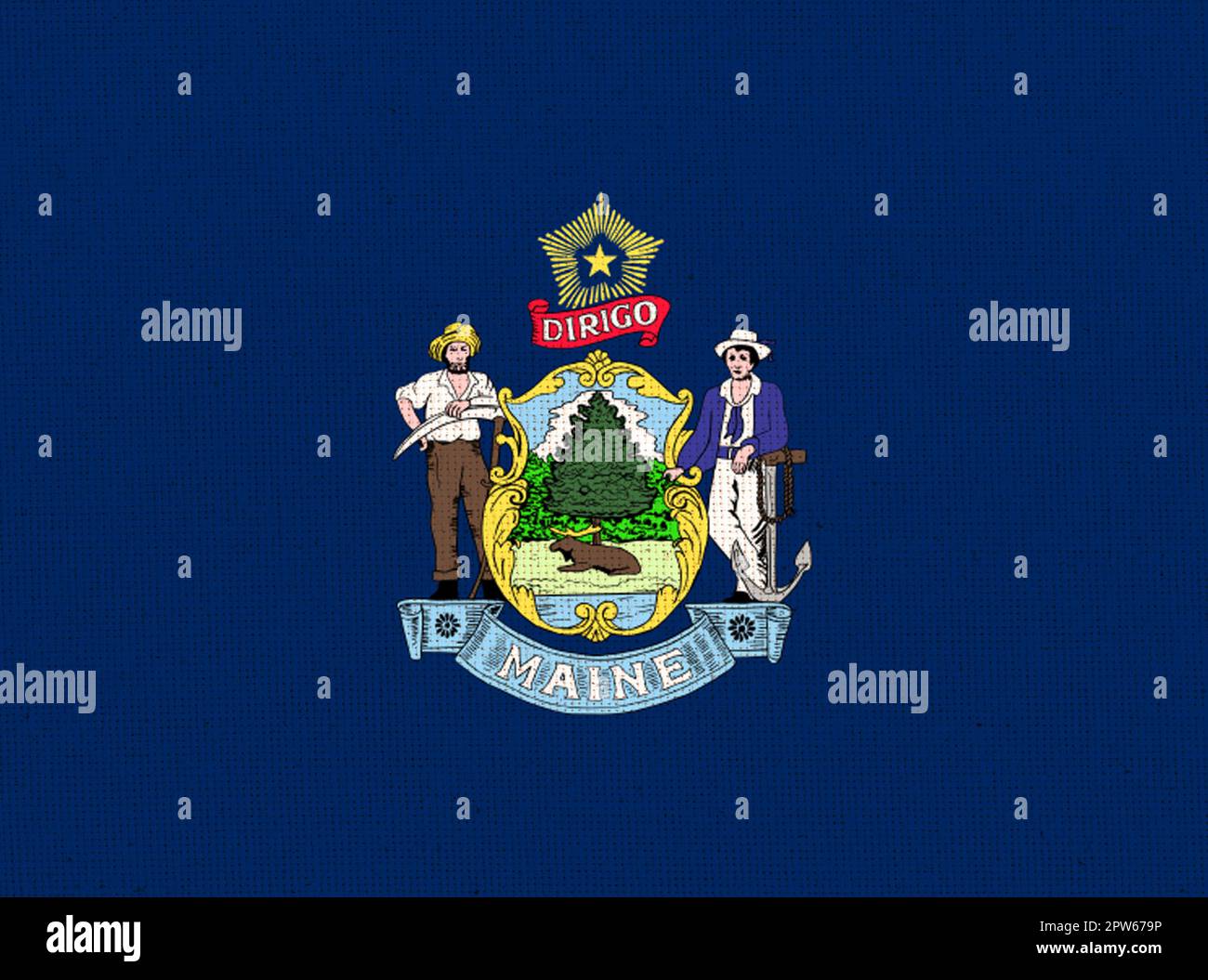 Flag of American state Maine. Flags of the U.S. states Fabric Flag ...