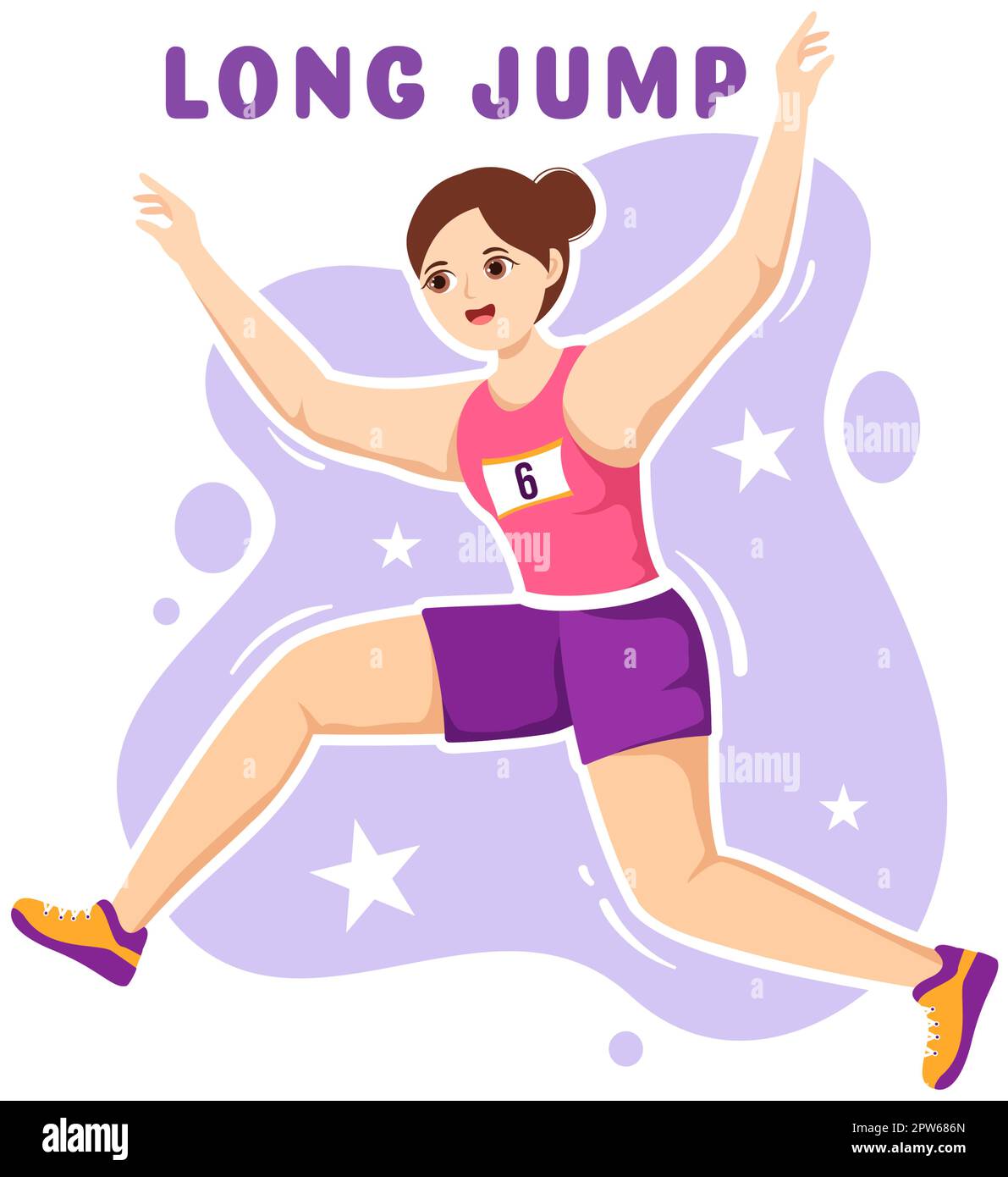 Long Jump Illustration with Athlete Doing Jumps in Sand Pit for Web ...