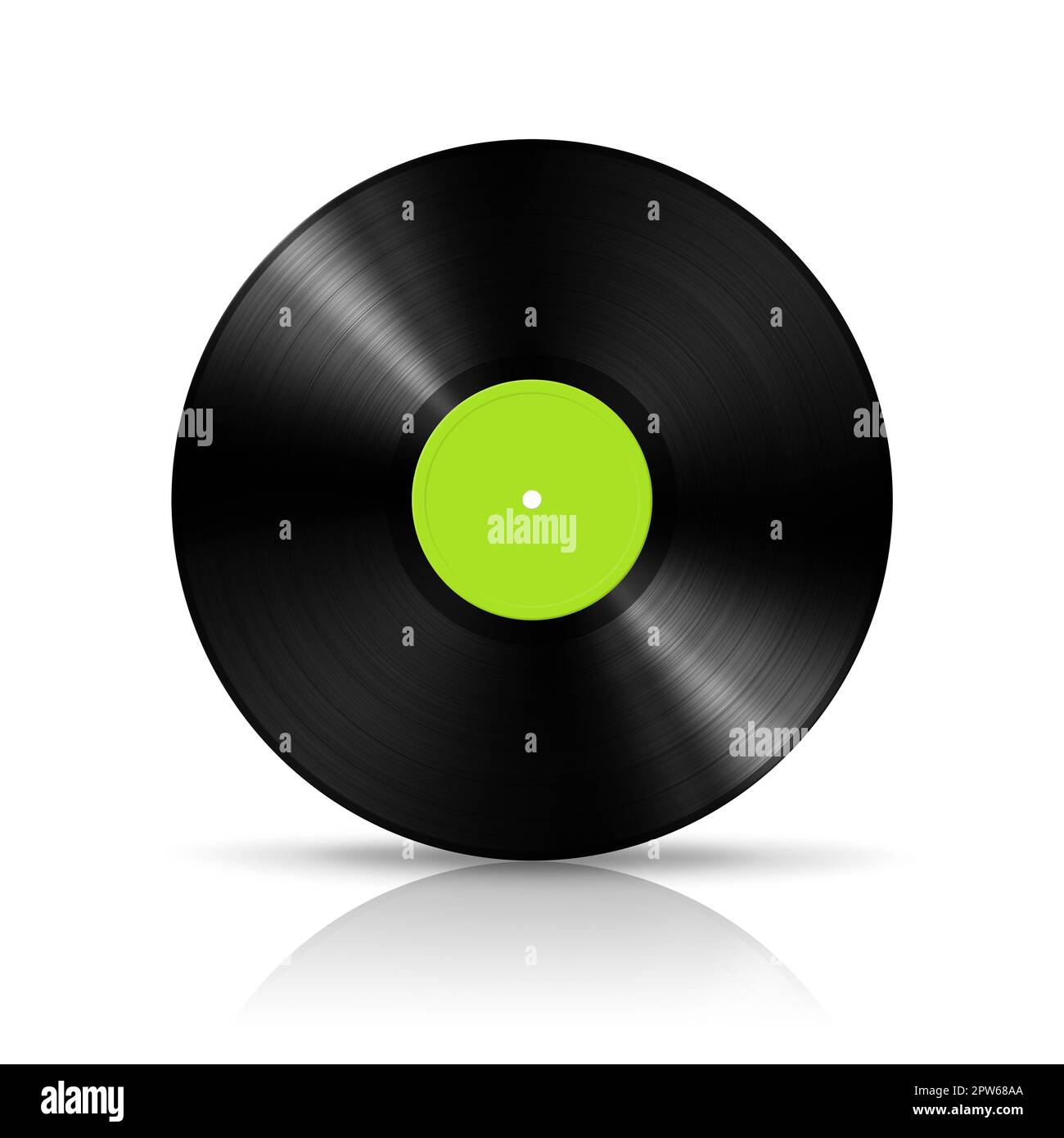 Green vinyl record isolated on white background. 3D illustration Stock ...