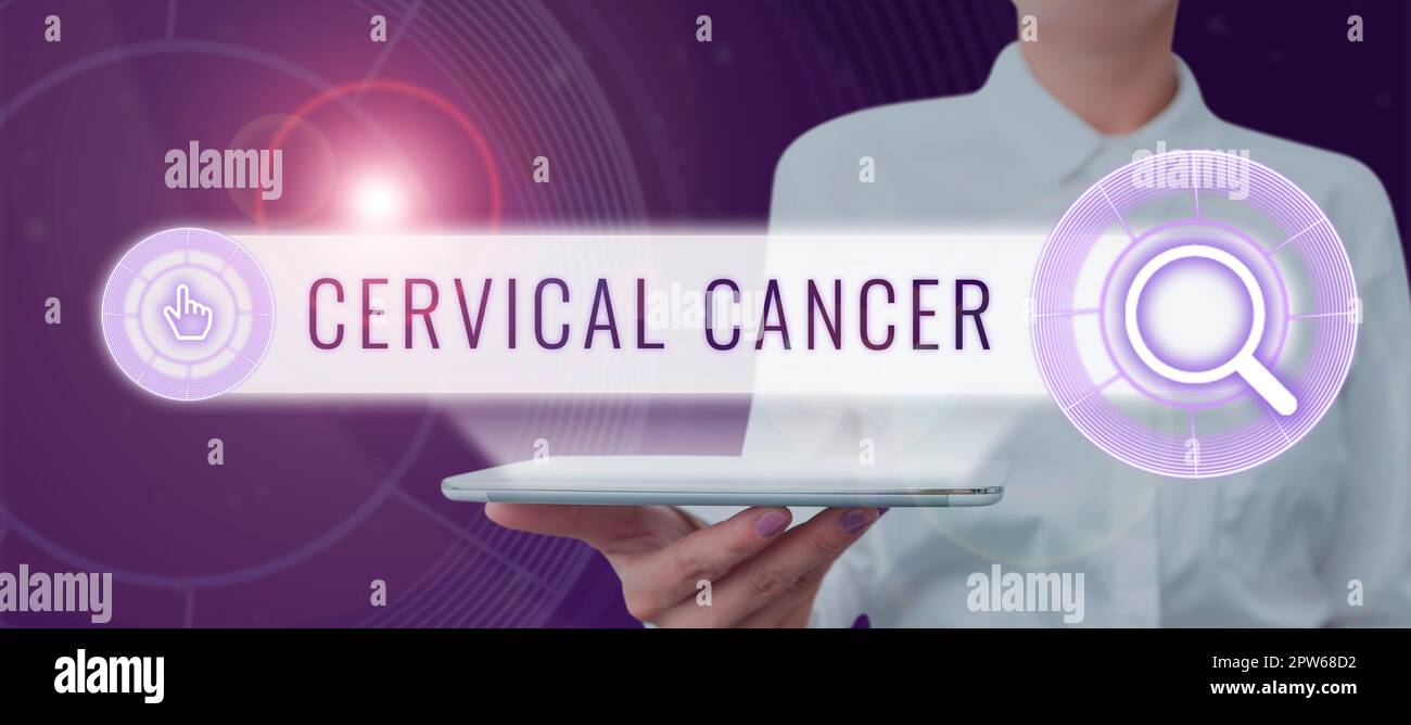 Handwriting text Cervical Cancer, Word Written on type of cancer that ...
