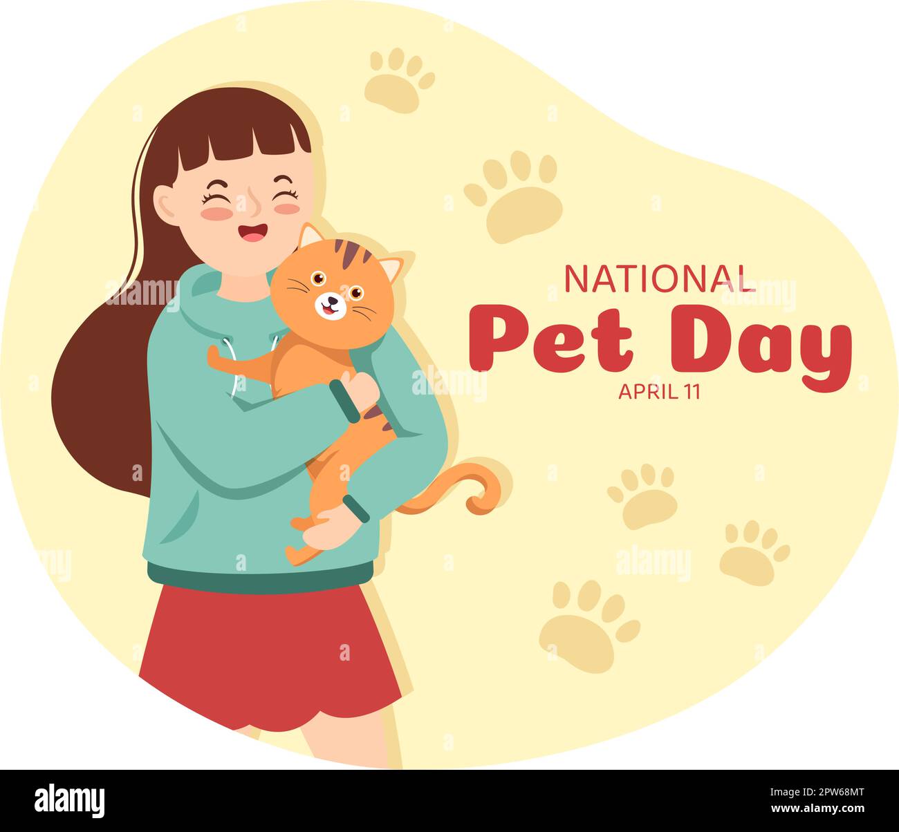National Pet Day on April 11 Illustration with Cute Pets of Cats and ...