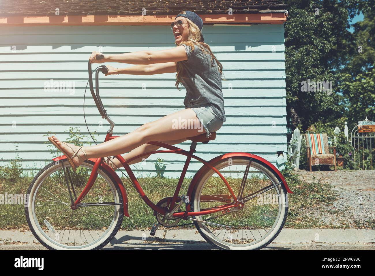 Bring on the fun-filled days. an attractive young woman riding a ...