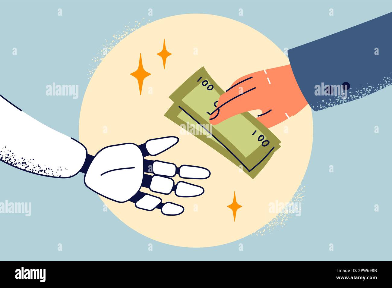 Robot money hand Stock Vector Images - Alamy