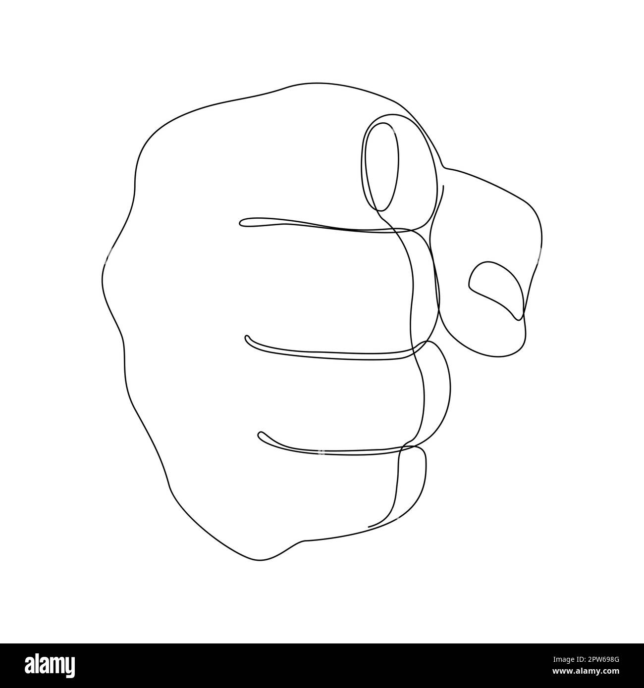 One Continuous Line Of Clenched Fist Stock Vector Image And Art Alamy