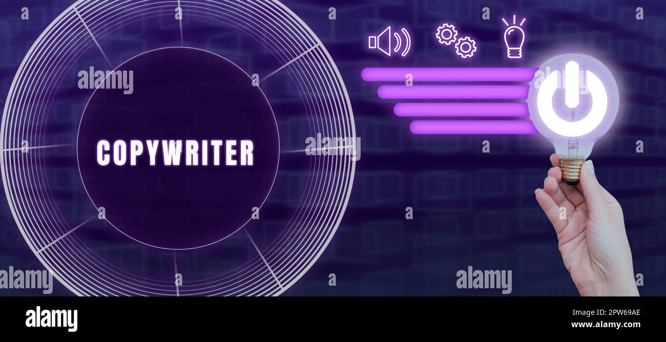 Conceptual display Copywriter, Word for writing the text of ...