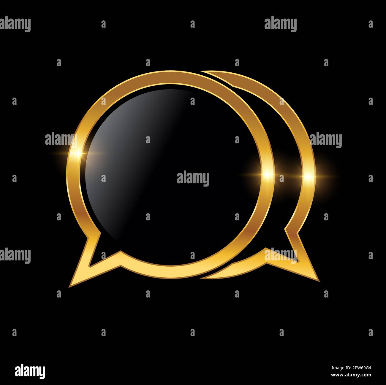 Golden Double Bubble Chat Logo Vector Icon Stock Vector Image & Art - Alamy
