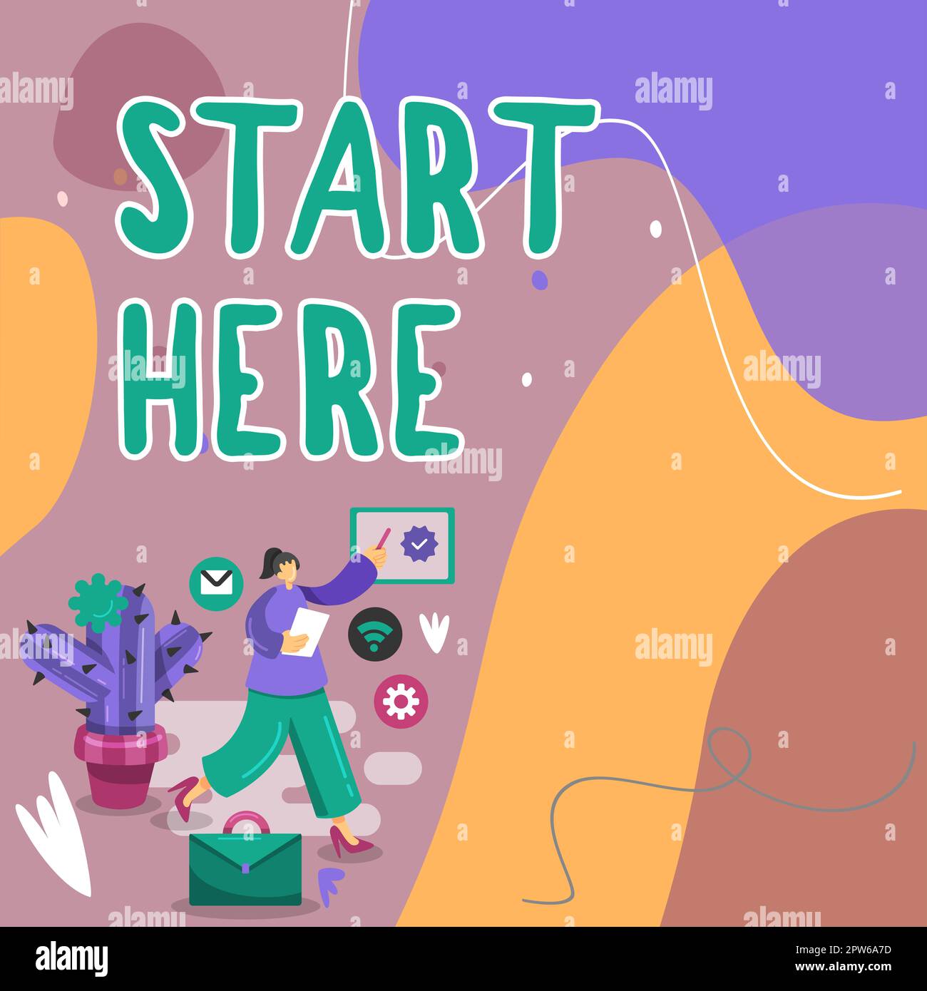 Conceptual display Start Here, Word Written on telling someone this is ...