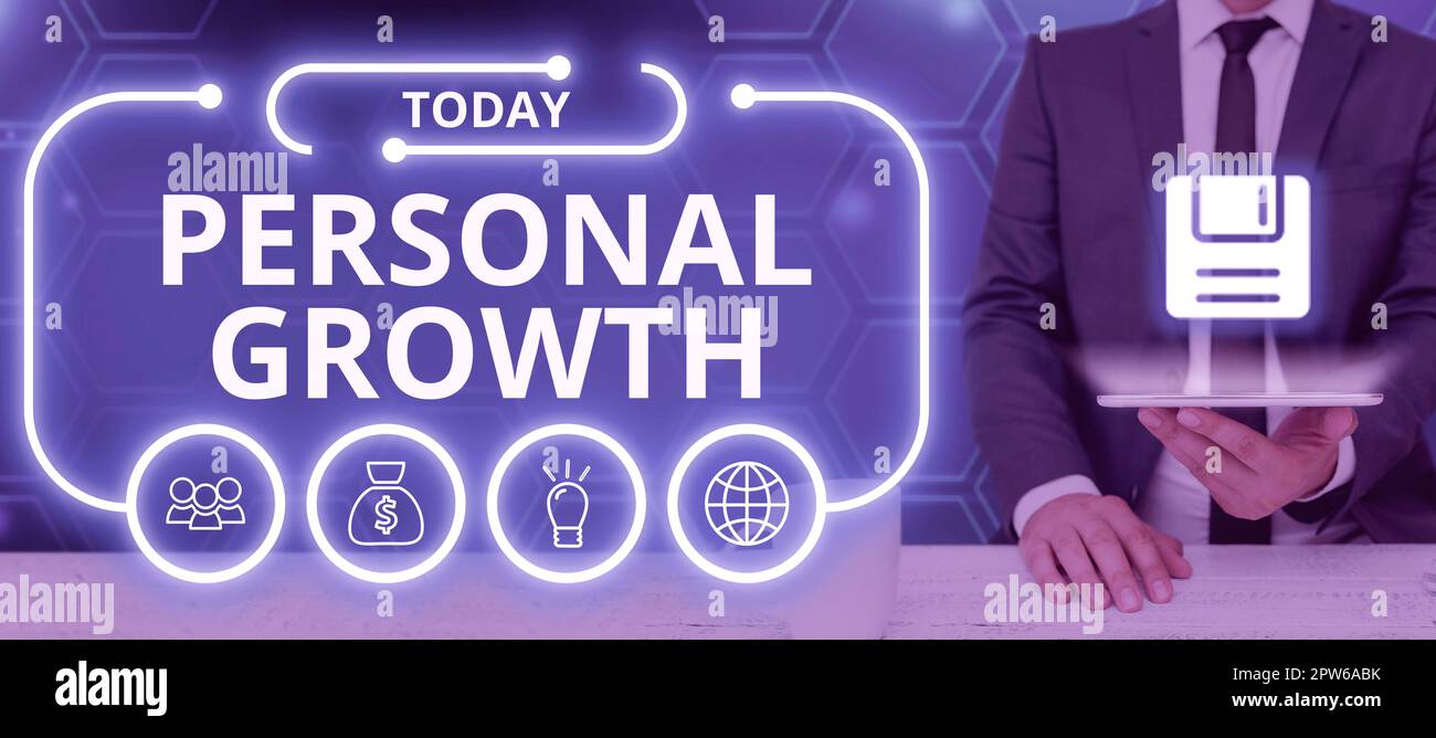 Text showing inspiration Personal Growth, Internet Concept ongoing ...