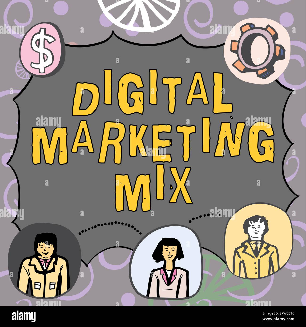 Conceptual caption Digital Marketing Mix, Business concept Set of ...