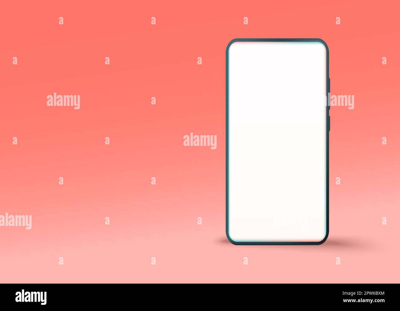 3d smartphone with empty screen for mockup mobile concept. Showcase ...